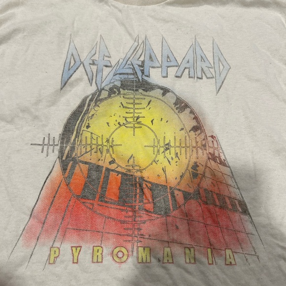 Tops | Retro Vintage Inspired Def Leppard Pyromania Distressed Faded ...